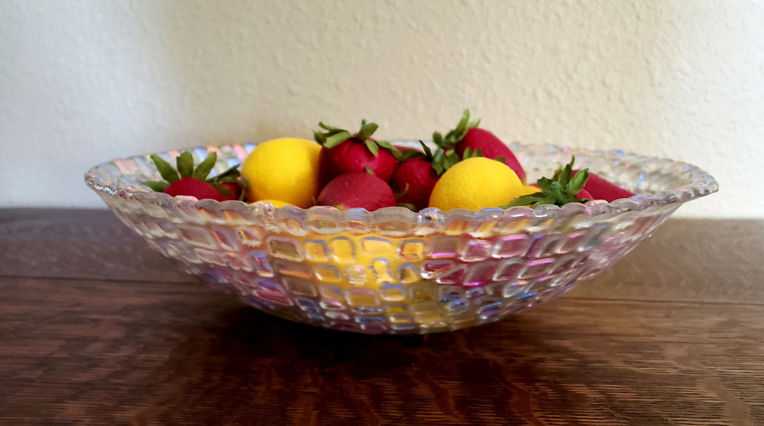 Colorful Frosted Ice Glass Bowl, Blue, Pink & Purple Dichroic Glass ...
