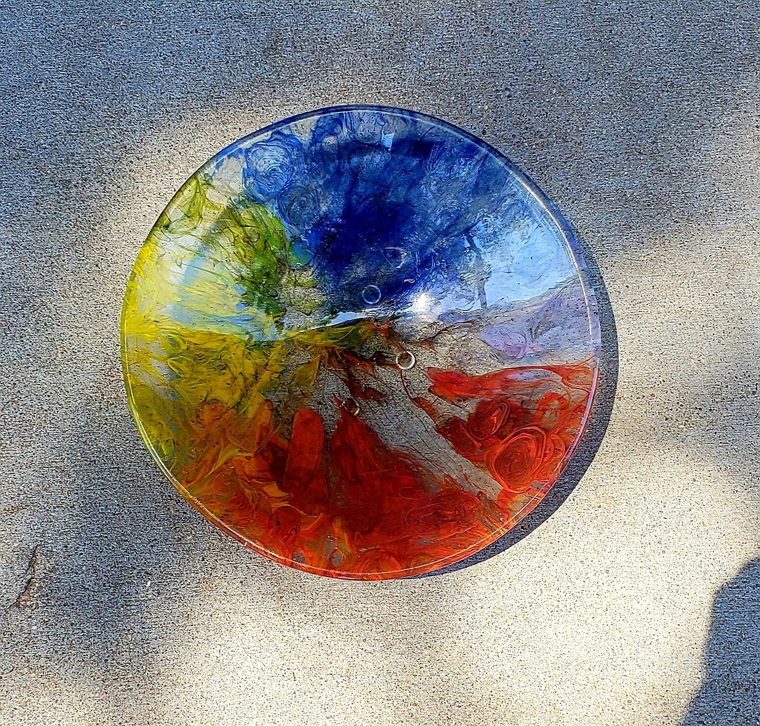 Watercolor Rainbow Glass Bowl, Flowing Colorful Rainbow Glass Dish ...