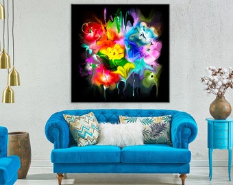 Bright Canvas Art - Etsy