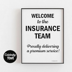 Insurance Agent Broker PRINTABLE Office Decor, Welcome to Insurance ...