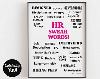 Human Resources Swear Words PRINTABLE Home Office Decor | Etsy