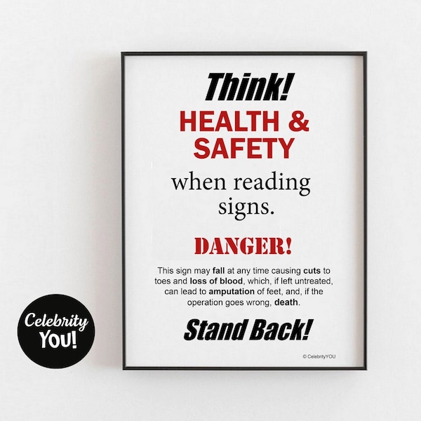Funny Safety Poster - Etsy