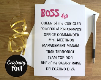 Funny Female Boss Card - Etsy