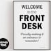 Front Desk Welcome Sign PRINT, Hotel Reception Wall Poster, Funny Witty ...