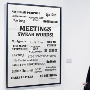 Meetings Swear Words PRINTABLE Office Decor, Funny Coworker Gift ...