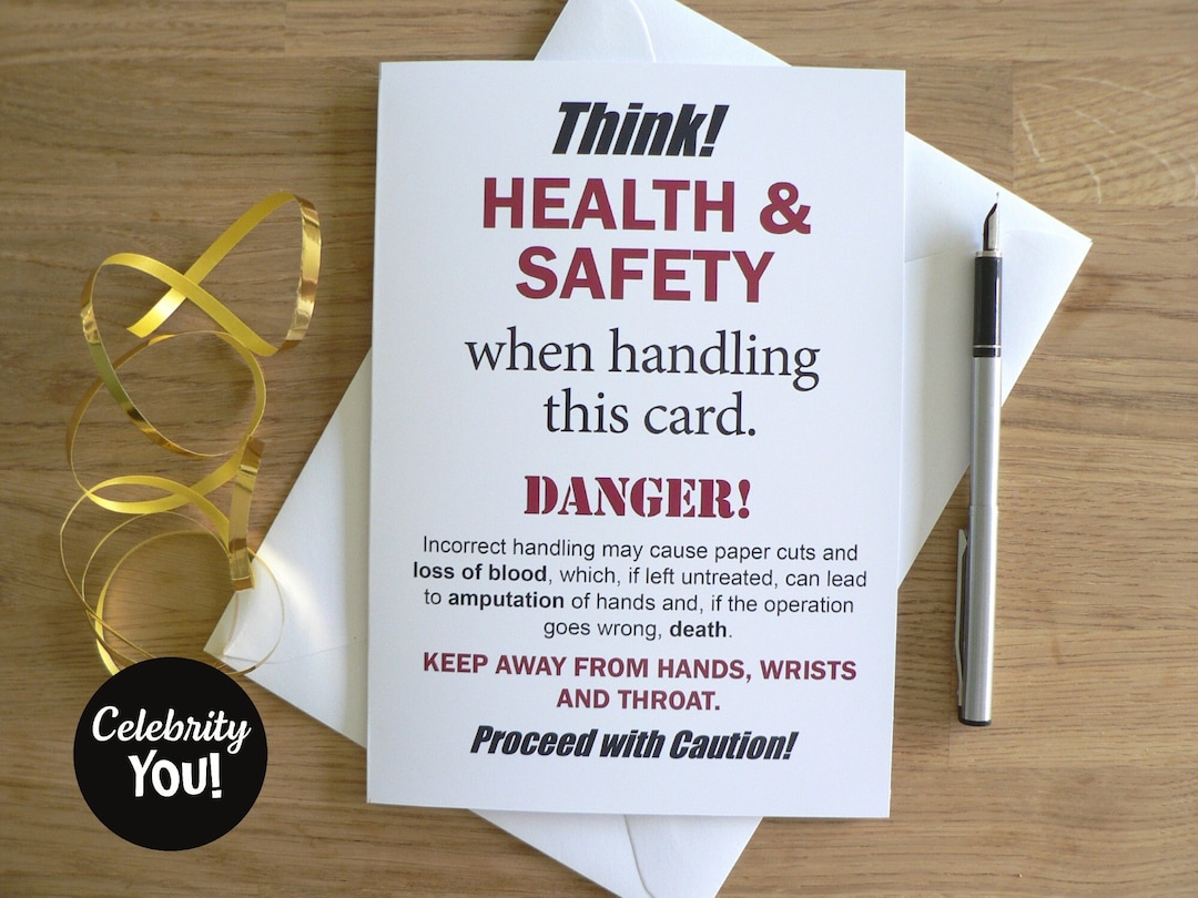 Funny Health and Safety Crazy Danger Sign Greeting Card, Health Safety ...
