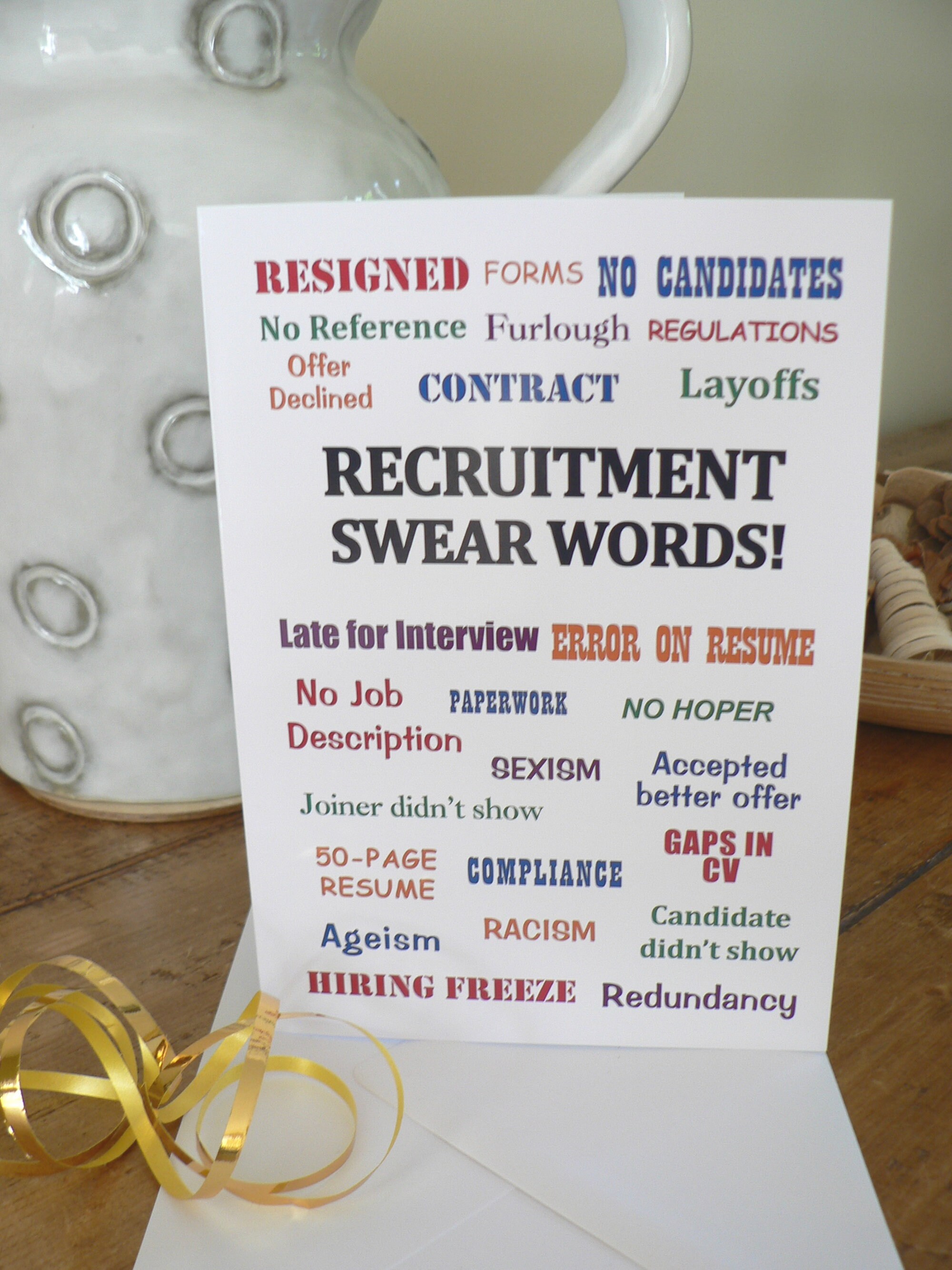 Recruitment Swear Words Annoyingly Funny Card, Recruiter Pet Peeves ...