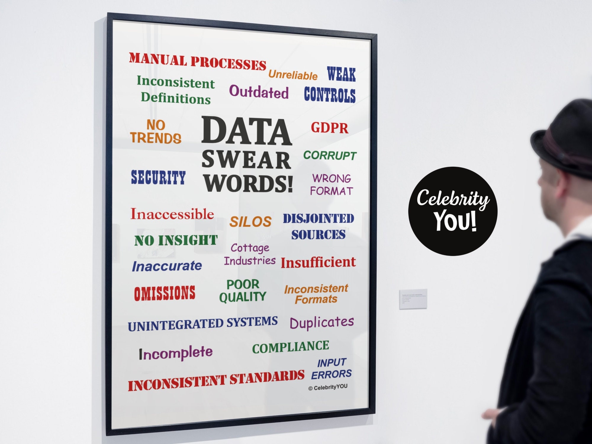 Data Swear Words PRINTABLE Office Decor, Funny Data Analyst Gift, Data ...