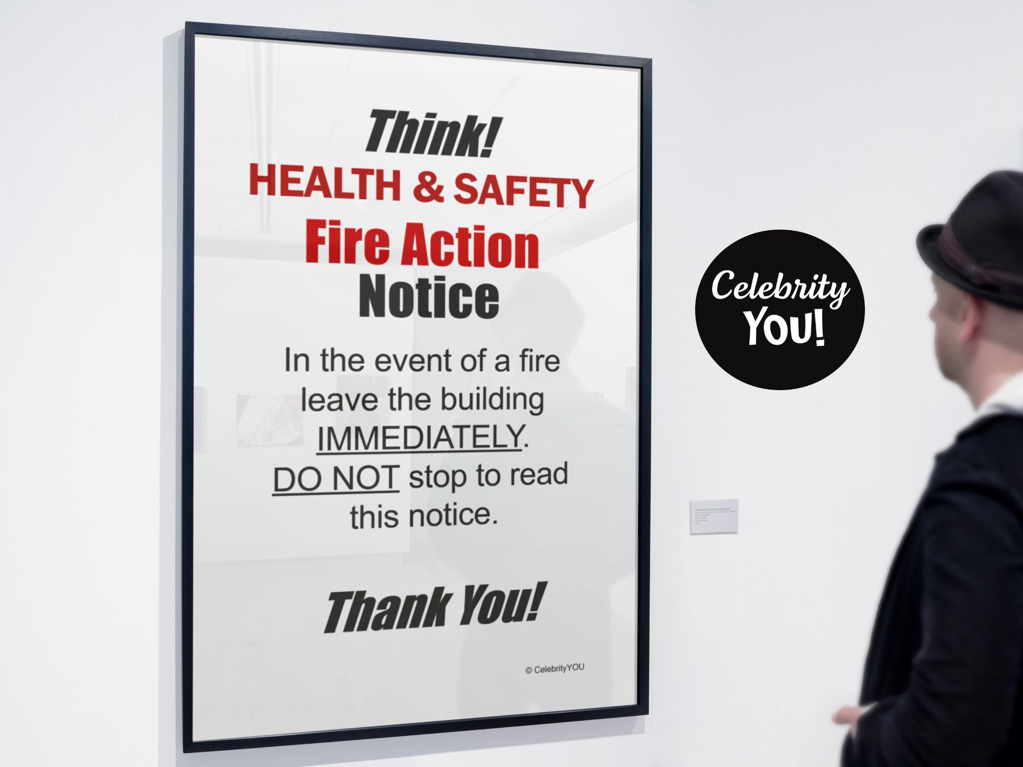 Think Health & Safety PRINTABLE Office Decor, Whacky Crazy Funny Joke ...