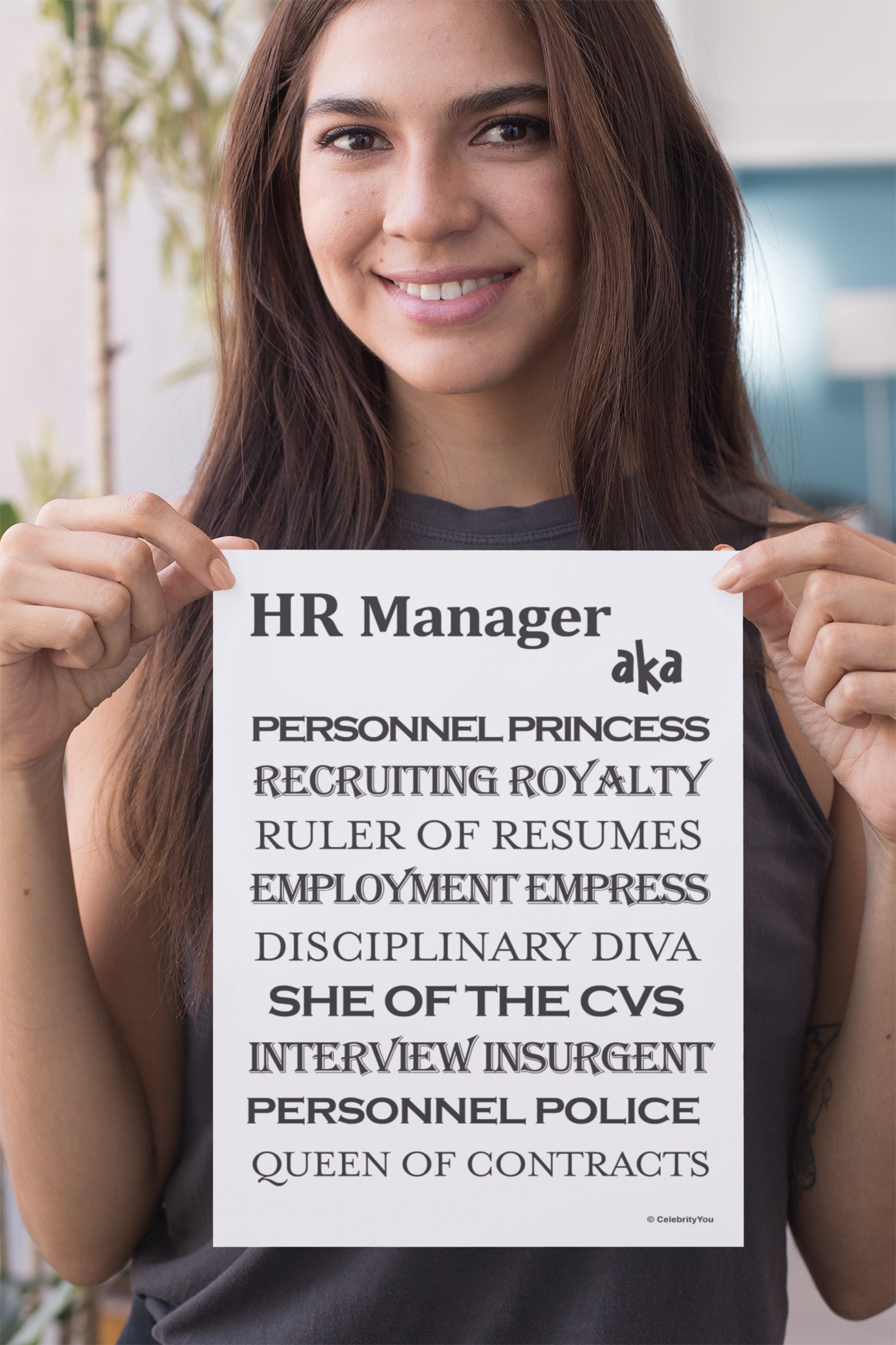 HR Manager Aka PRINTABLE Human Resources Office Decor, Woman Manager ...