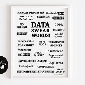 Data Swear Words PRINTABLE Office Decor, Funny Data Analyst Gift, Data ...