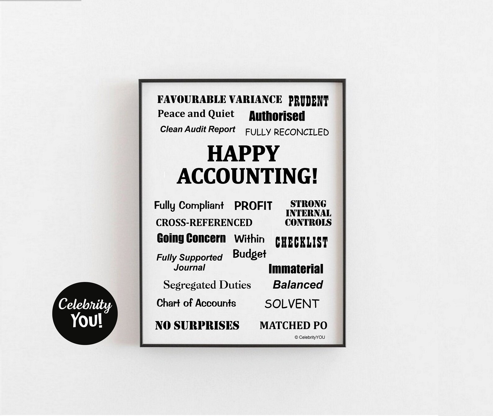 Happy Accounting PRINTABLE Office Decor Funny Accountant | Etsy