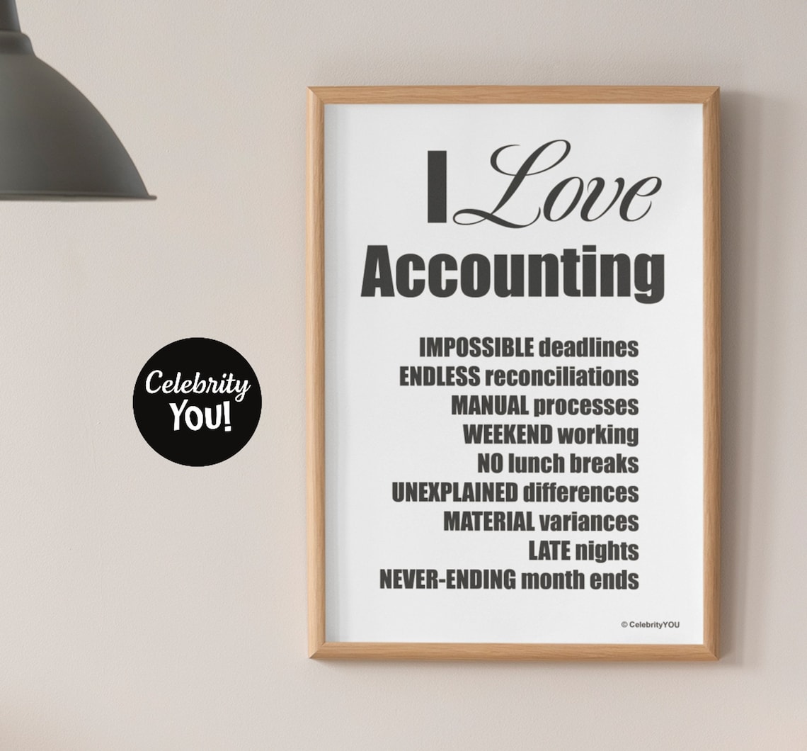 Reasons I Love Accounting PRINTABLE Accountant Office Decor, Funny CPA ...