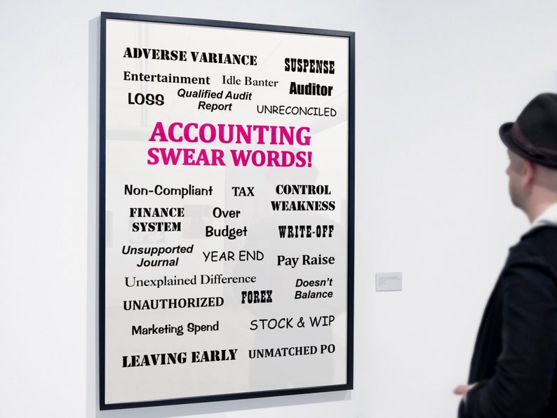 Palabras malsonantes de contabilidad (EE. UU.) IMPRIMIBLES, decoración ...