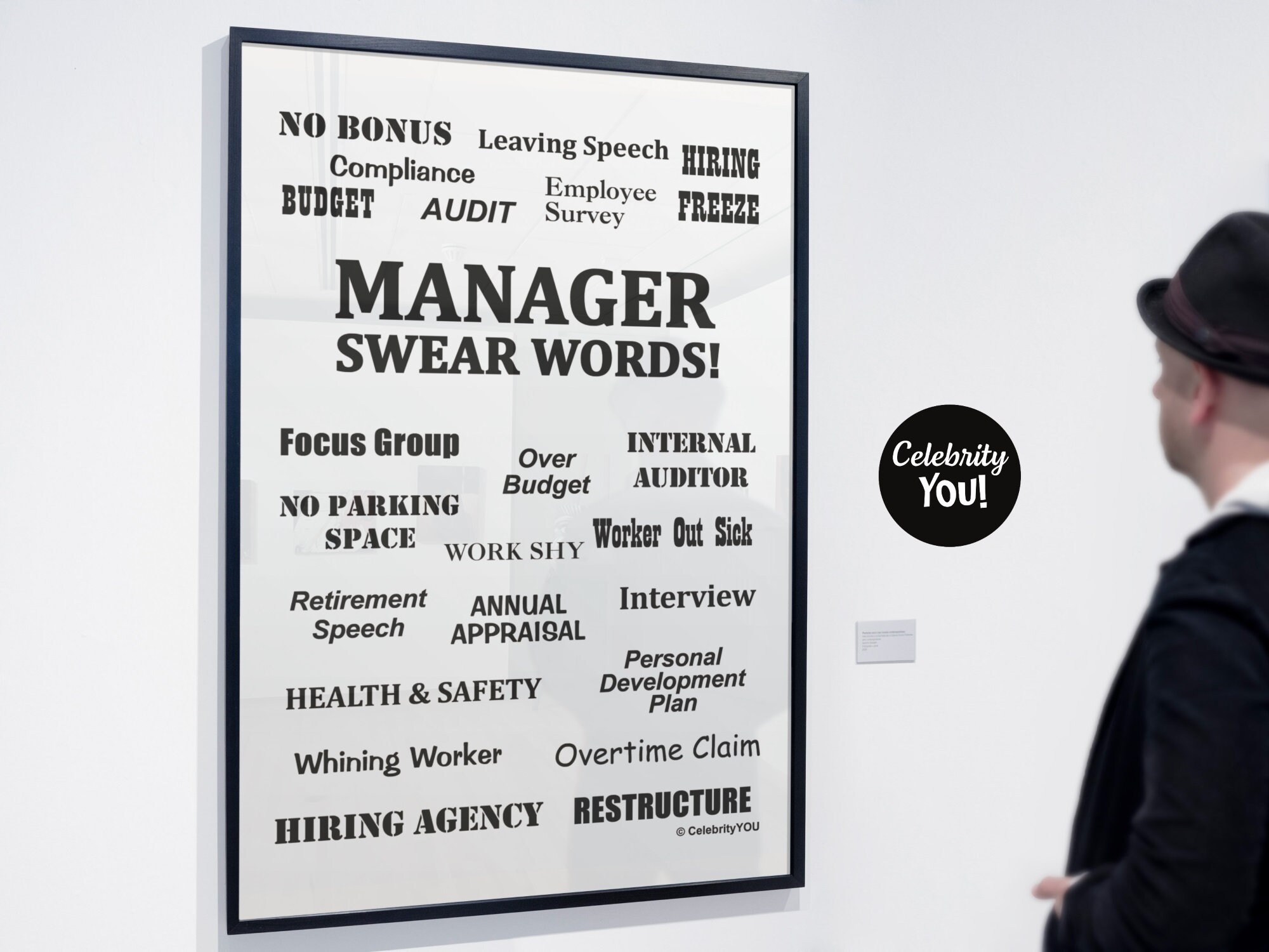 Manager Swear Words PRINTABLE Office Sign, Funny Manager Gift, Boss ...