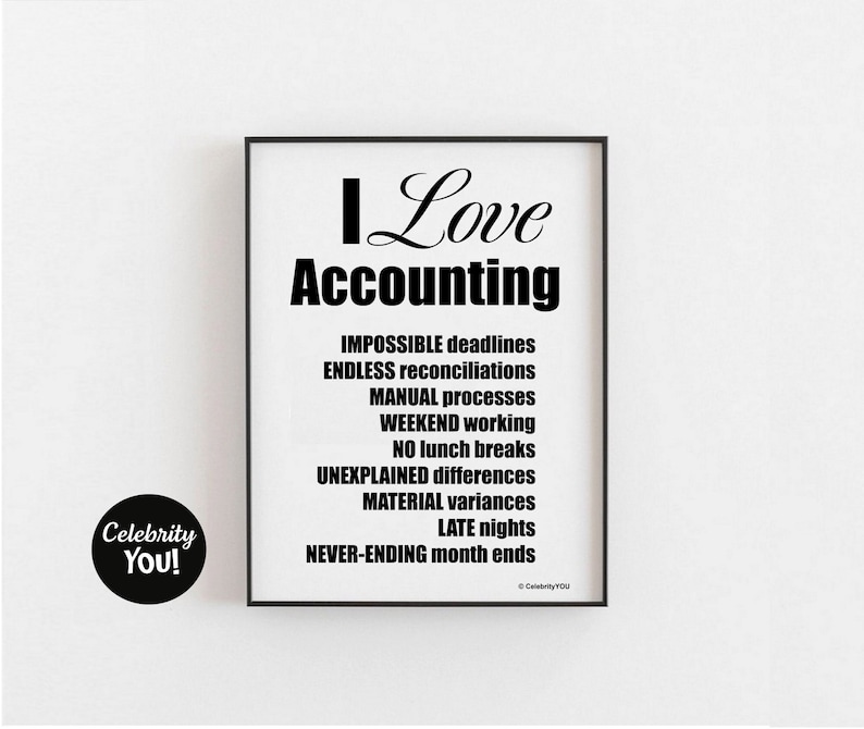 Reasons I Love Accounting PRINTABLE Accountant Office Decor, Funny CPA ...