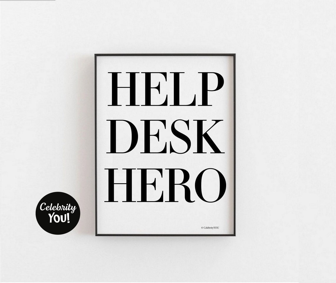 Help Desk Hero PRINTABLE Tech Support Office Sign IT Techie - Etsy