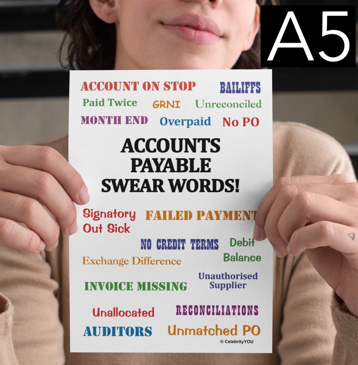 Accounts Payable Swear Words PRINT, Office Decor, Funny Present ...