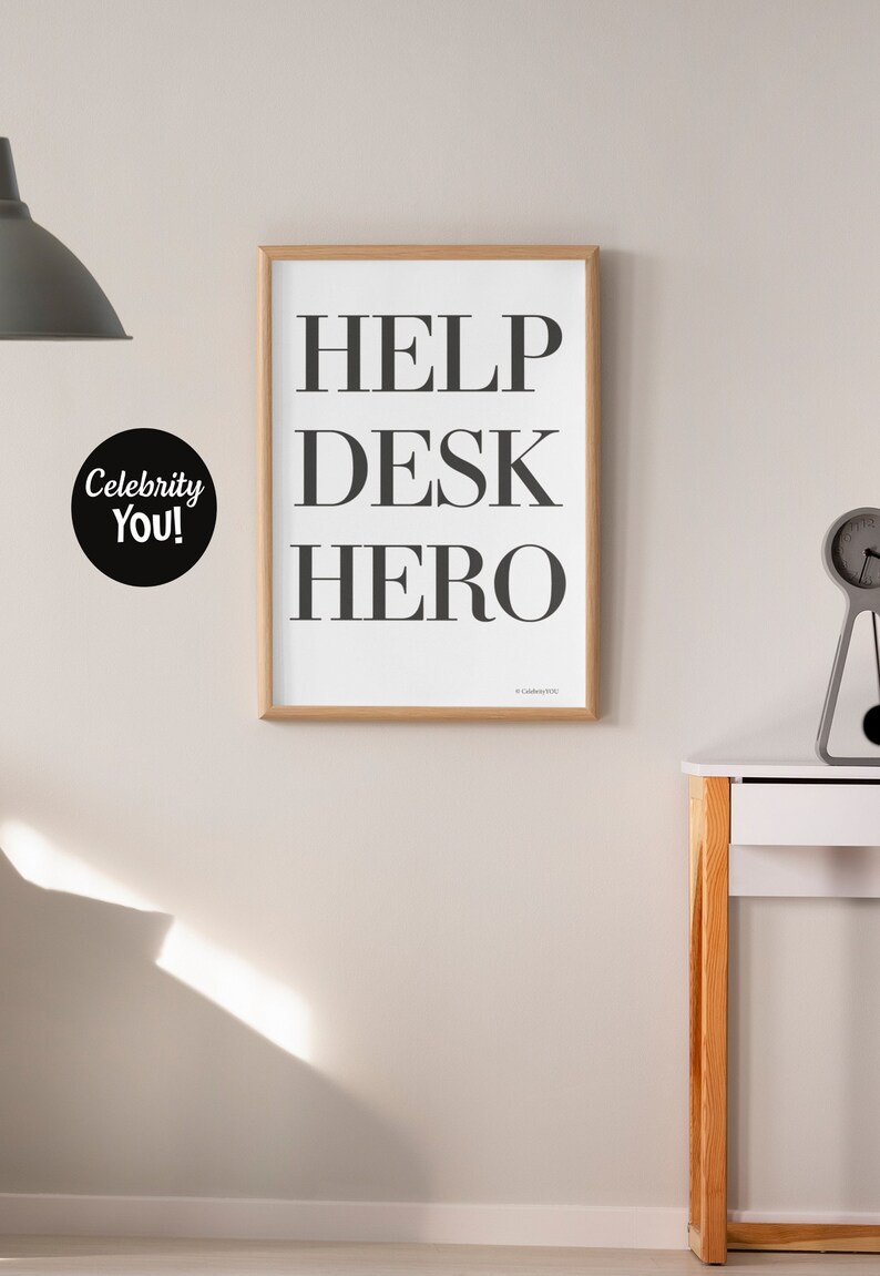 Help Desk Hero PRINTABLE Tech Support Office Sign, IT Techie Worker ...