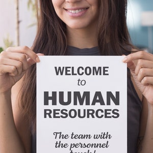 Welcome to Human Resources PRINT, HR Department Office Sign ...