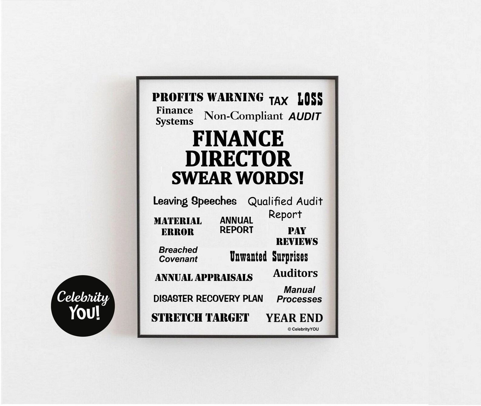 Finance Director Swear Words PRINTABLE Home Office Decor, Annoyingly ...