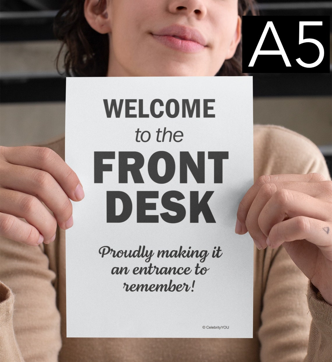 Front Desk Welcome Sign PRINT, Hotel Reception Wall Poster, Funny Witty Quote Slogan, Desk Decor ...