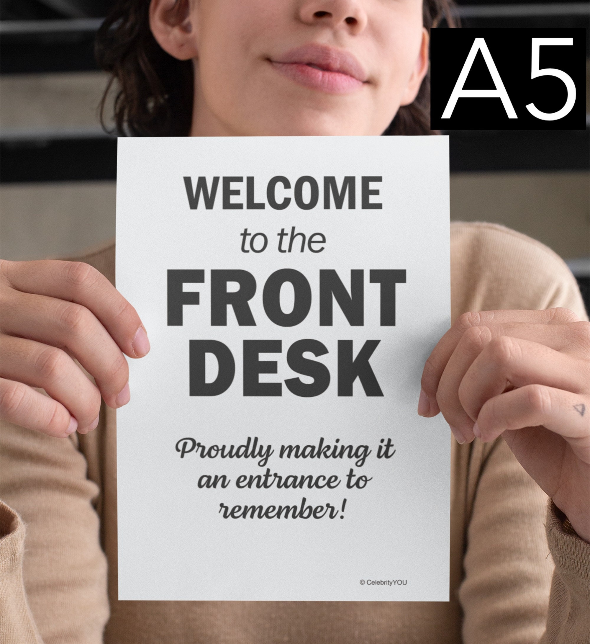Front Desk Welcome Sign PRINT, Hotel Reception Wall Poster, Funny Witty ...