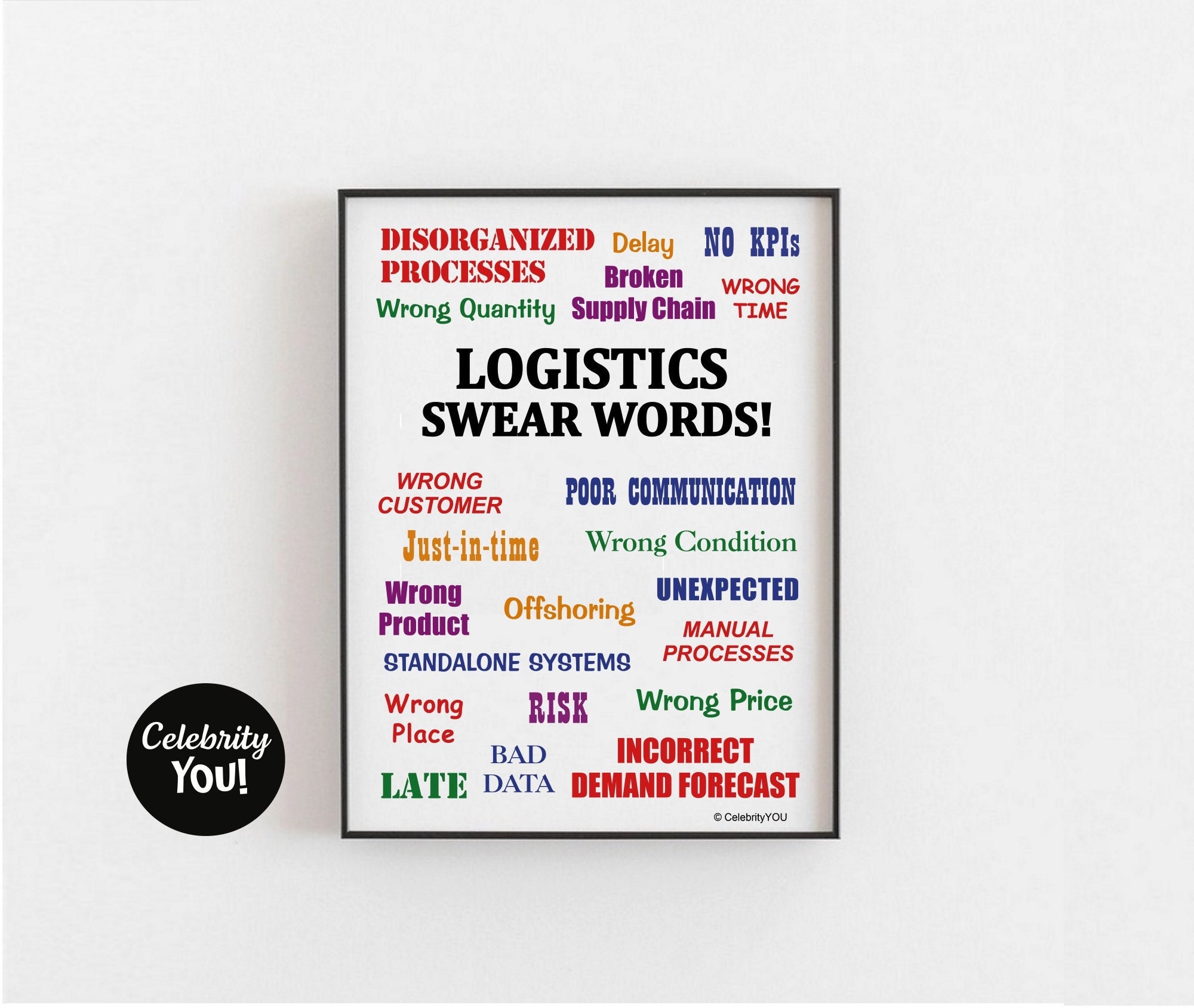 Funny Logistics Swear Words Colour Poster: Manager Office Decor, Pet ...