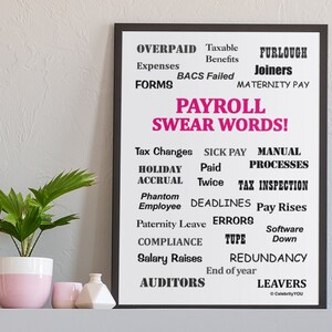 Payroll Swear Words PRINTABLE Fun Office Decor, Funny Woman Payroll ...