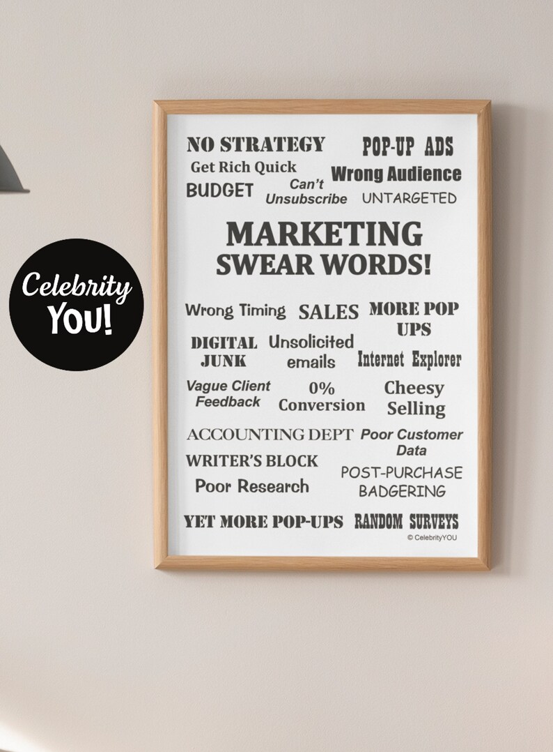 Marketing Swear Words PRINT, Office Decor, Annoyingly Funny Gift ...