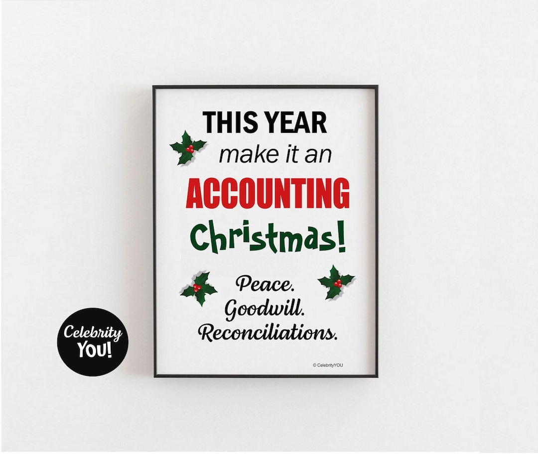 Accounting Christmas PRINTABLE Accountant Office Decoration - Etsy