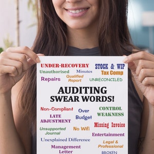 Auditing Swear Words PRINTABLE Office Decor, Funny AUDITOR Gift ...