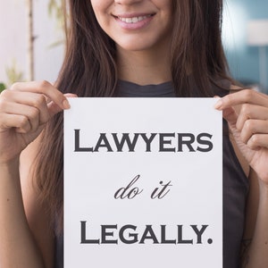 Lawyer PRINTABLE Home Office Decor, Fun Lawyer Gift Idea, Funny Legal ...
