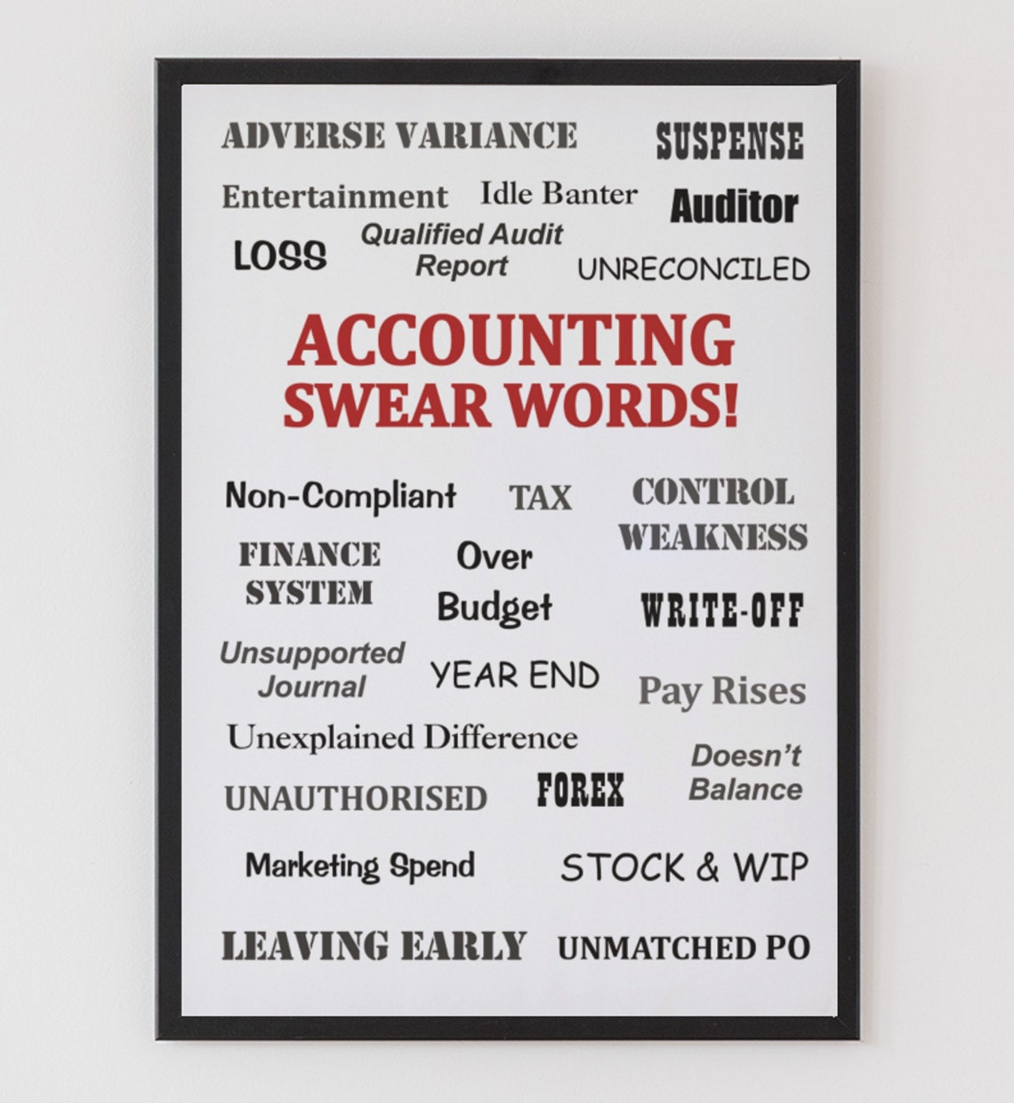 Accounting Swear Words PRINTABLE Accountant Card, Funny Greeting Card ...