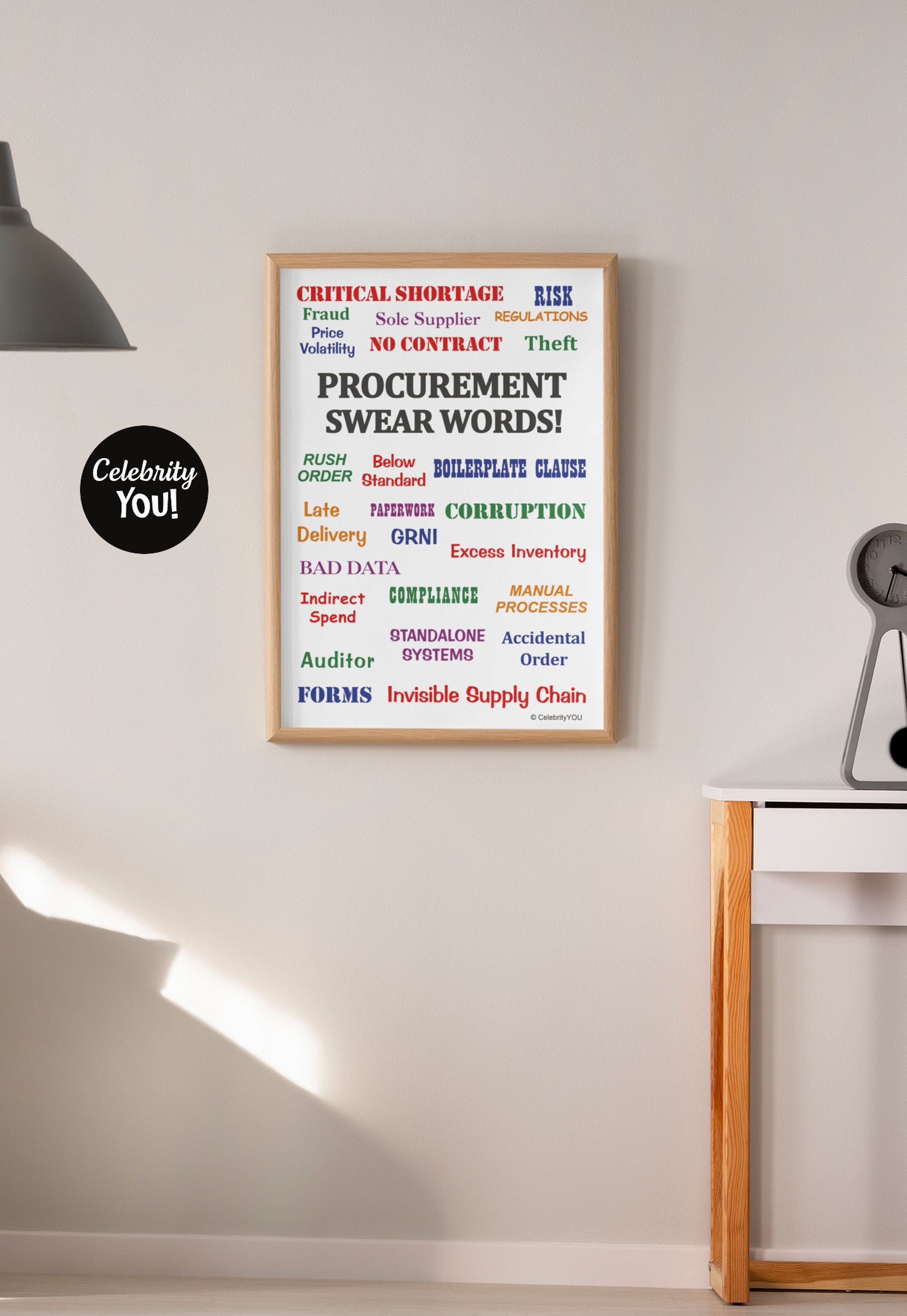 Procurement Swear Words PRINTABLE Office Decor, Funny Procurement ...