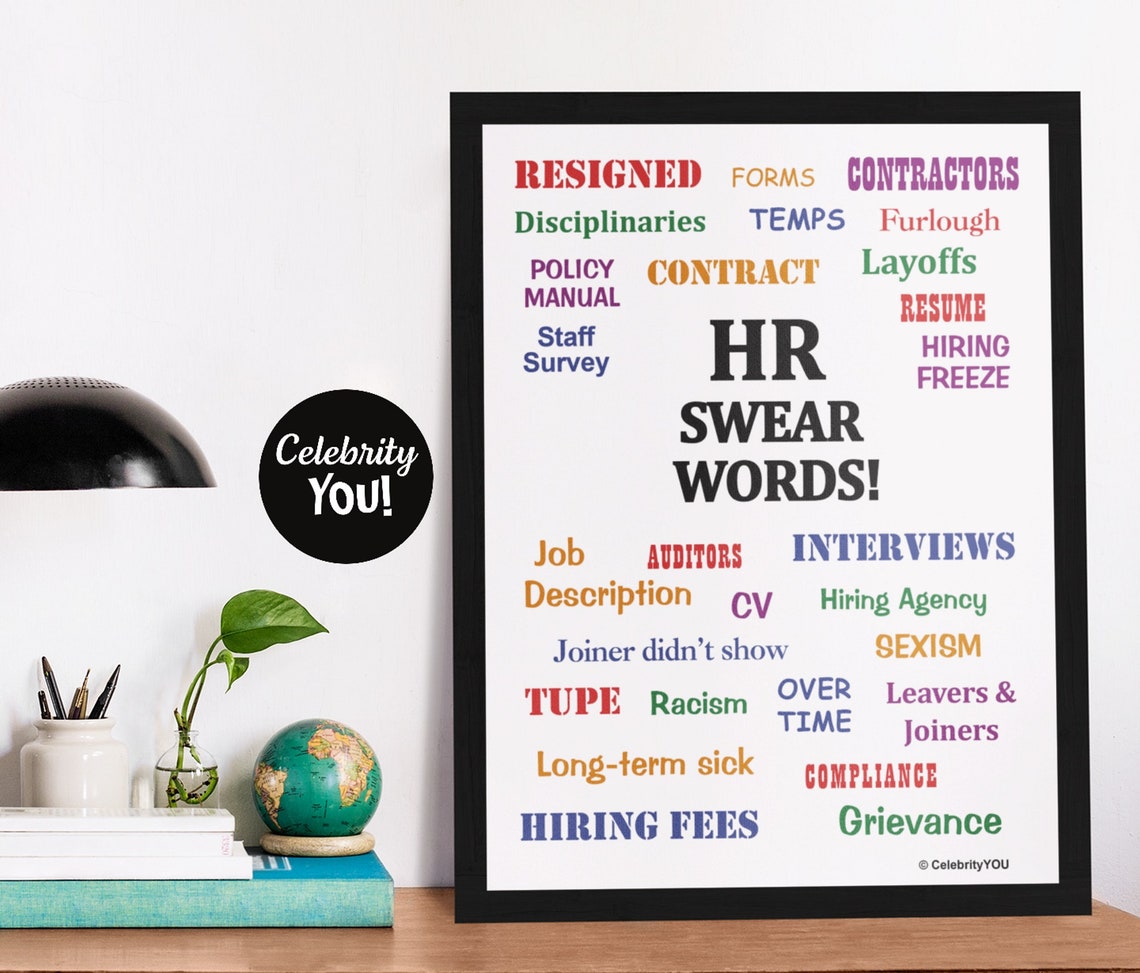 Human Resources Swear Words PRINTABLE HR Poster Sign Funny | Etsy