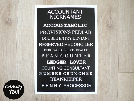 Crazy Accountant Office Sign Accounting Nicknames Poster - Etsy UK