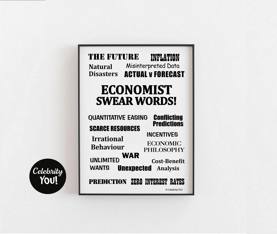 Funny Economist Swear Words Print: Economics Office Decor; Pet Hates ...