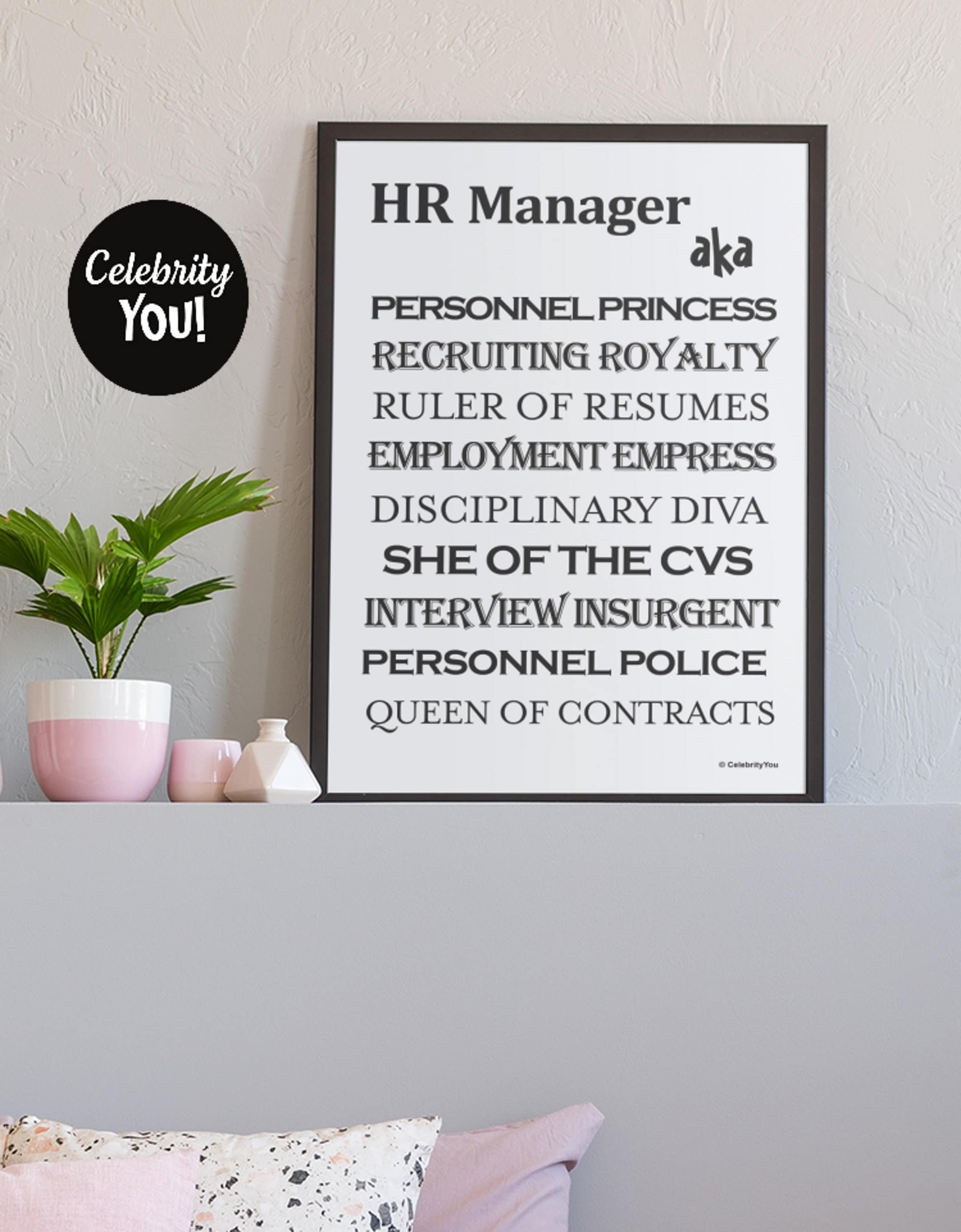HR Manager Aka PRINTABLE Human Resources Office Decor, Woman Manager ...
