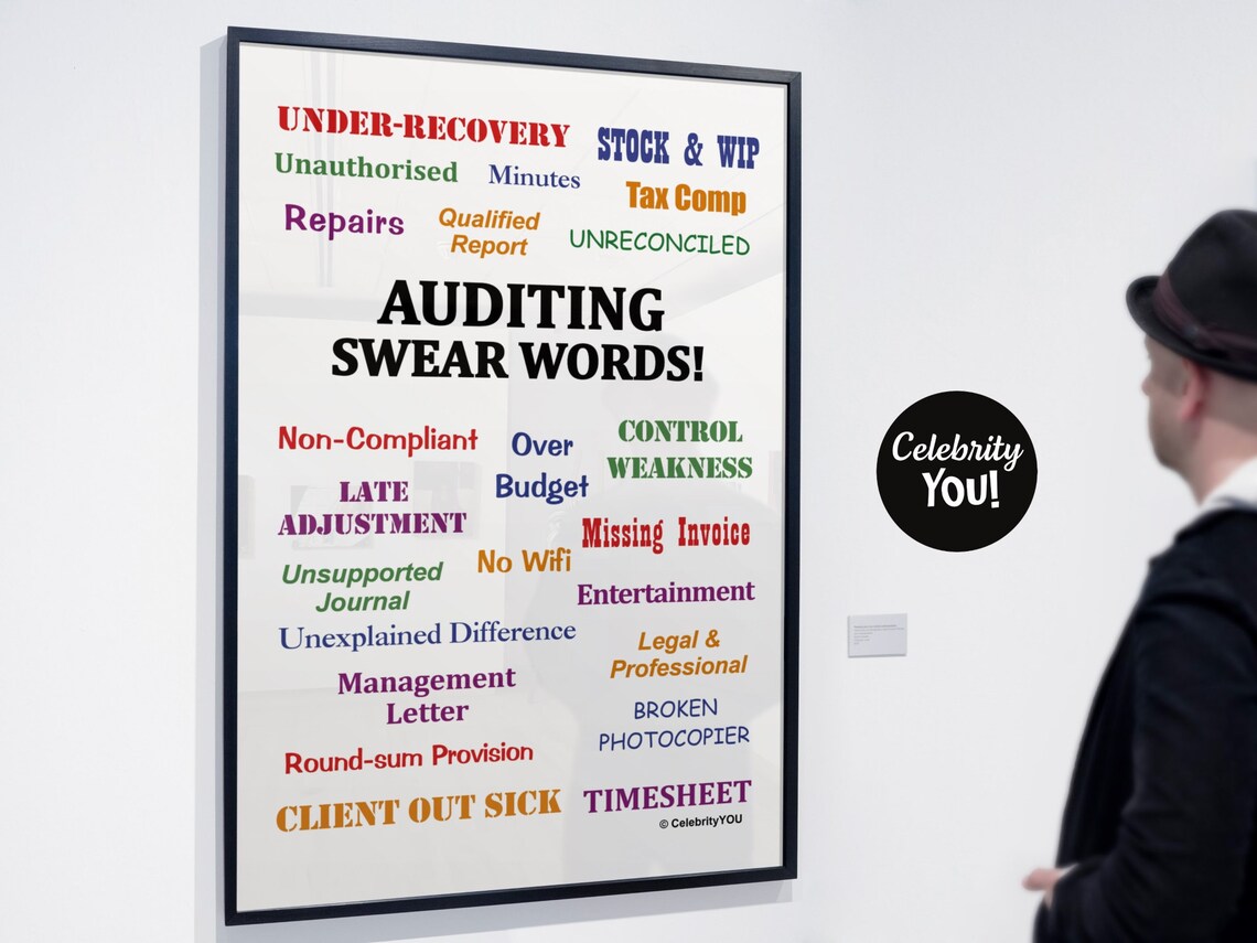 Auditing Swear Words PRINTABLE Office Decor, Funny AUDITOR Gift ...