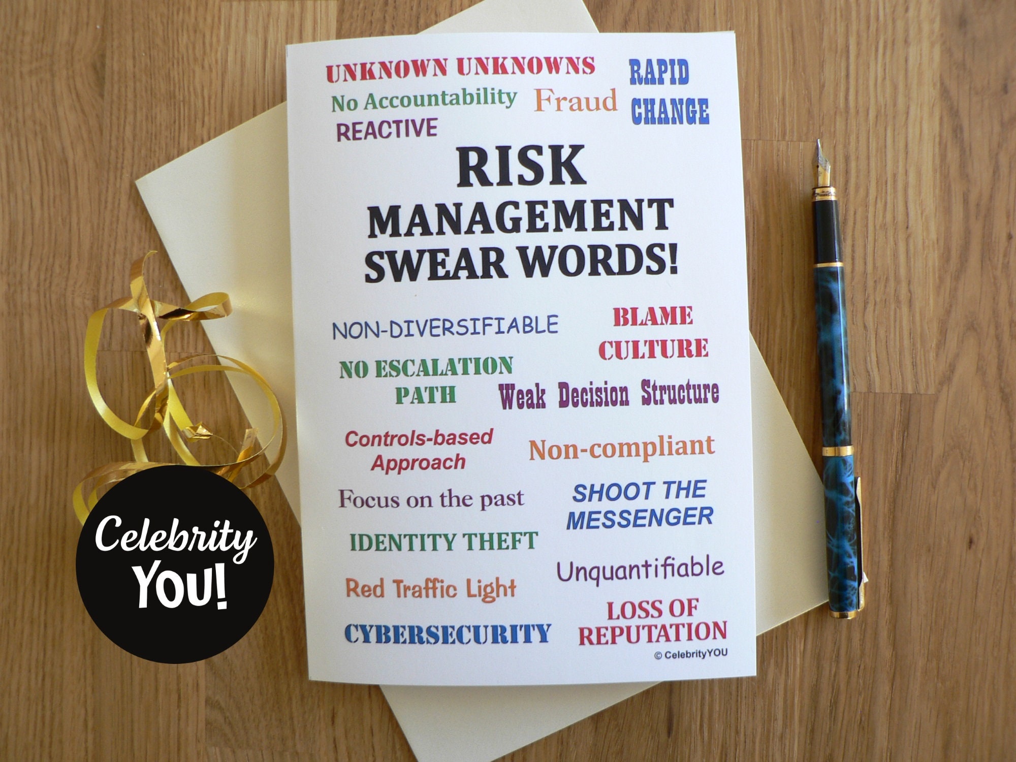 Risk Management Swear Words Annoyingly Funny Risk Terms Greeting Card ...