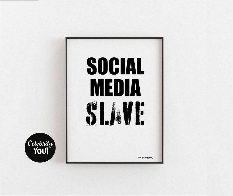Social Media Slave PRINTABLE Office Sign, Social Media Manager Desk ...