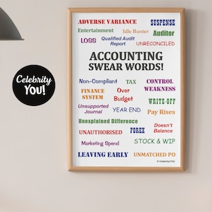 Accounting Swear Words PRINTABLE Accountant Wall Art | Accountant Gift ...