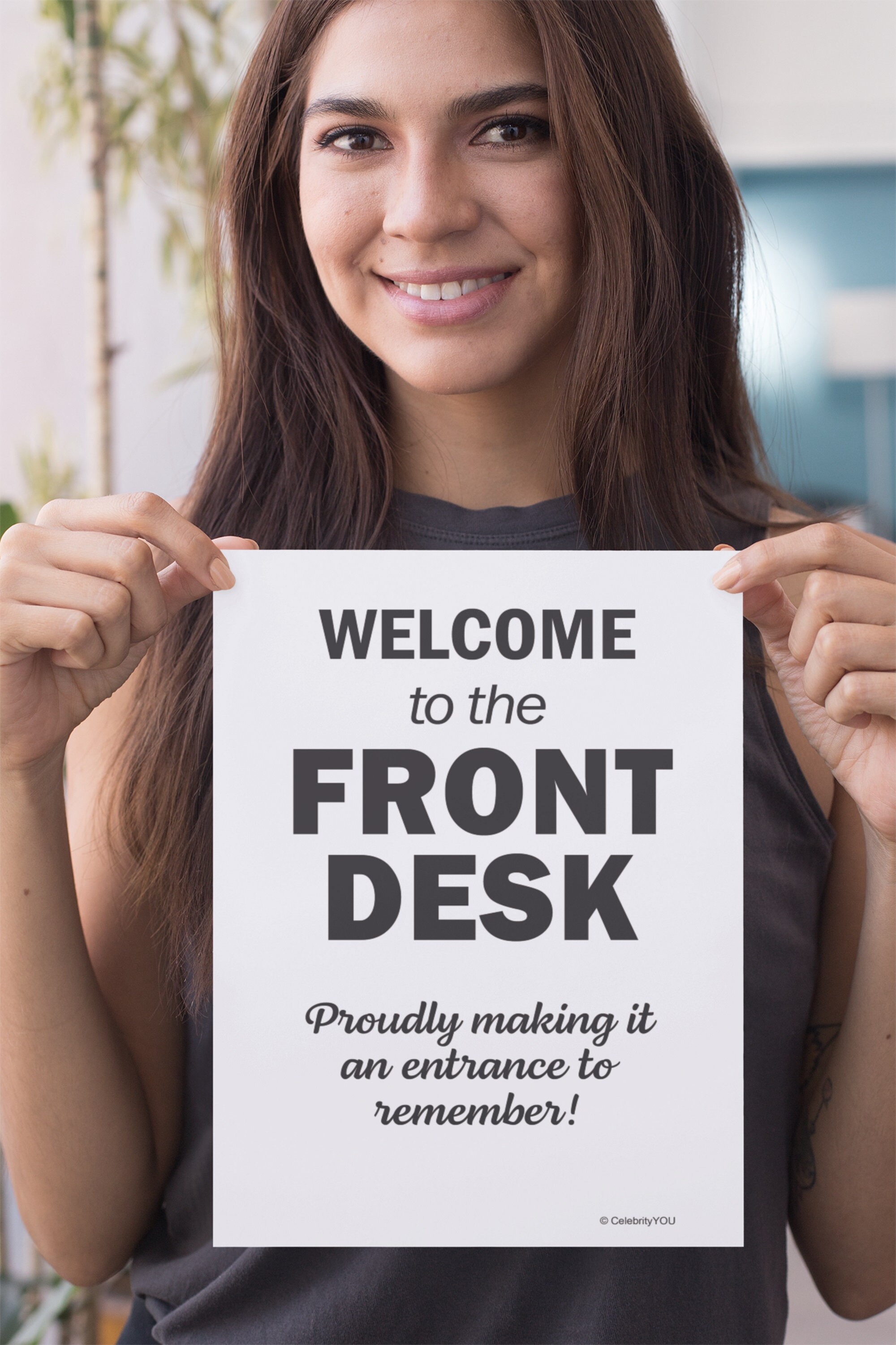 Front Desk Welcome Sign PRINTABLE, Hotel Reception Wall Poster, Funny ...