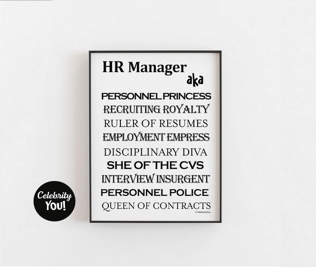 HR Manager Aka PRINTABLE Human Resources Office Decor, Woman Manager ...
