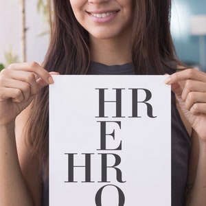 HR Hero PRINT, Human Resources Office Sign, Personnel Manager HR ...