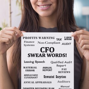CFO Swear Words PRINTABLE Office Decor, Funny Chief Financial Officer ...