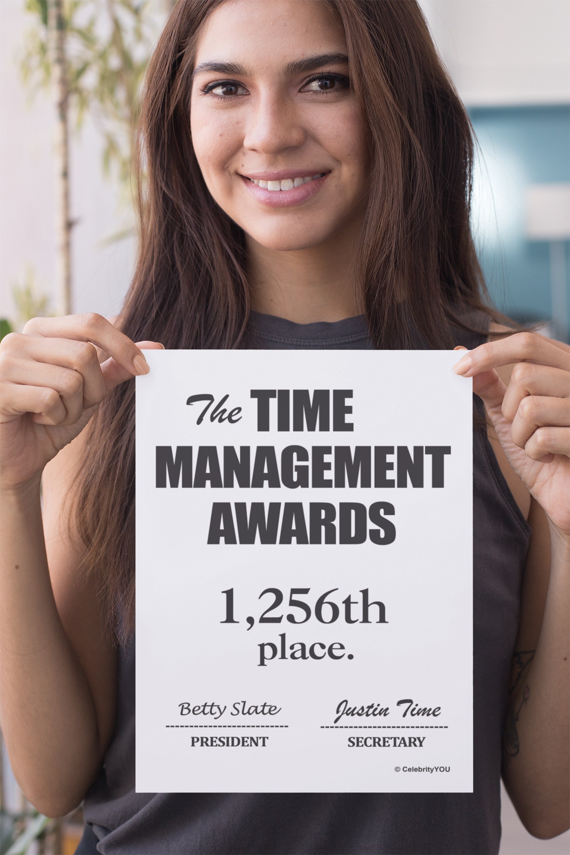 Time Management Awards PRINTABLE Home Office Sign, Cruel Funny Manager ...