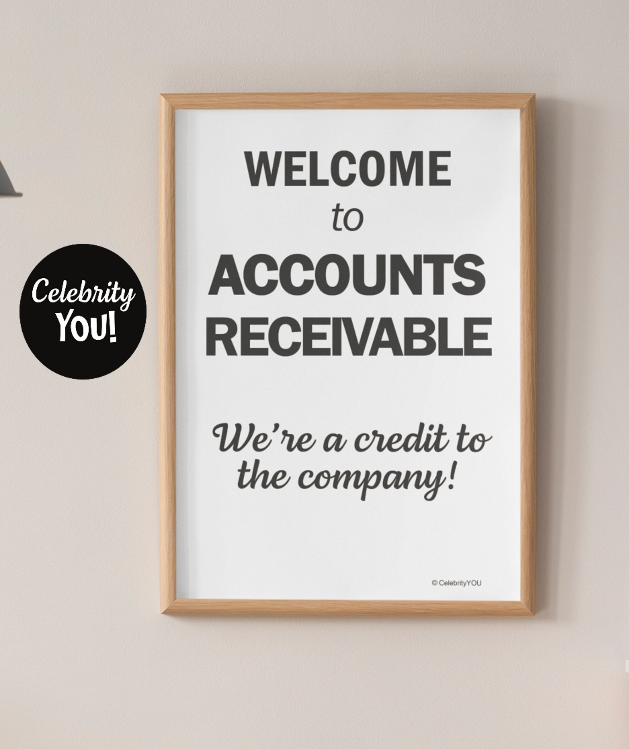 Welcome Accounts Receivable PRINT, Office SIGN, Funny Appreciation ...