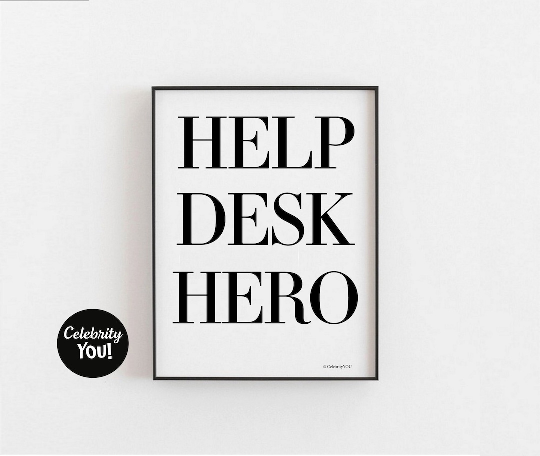 Help Desk Hero PRINTABLE Tech Support Office Sign, IT Techie Worker ...